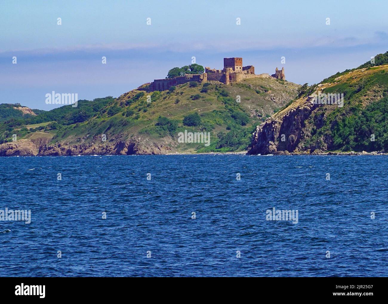 Vang, Denmark. 24th July, 2022. View of the ruins of the medieval ...