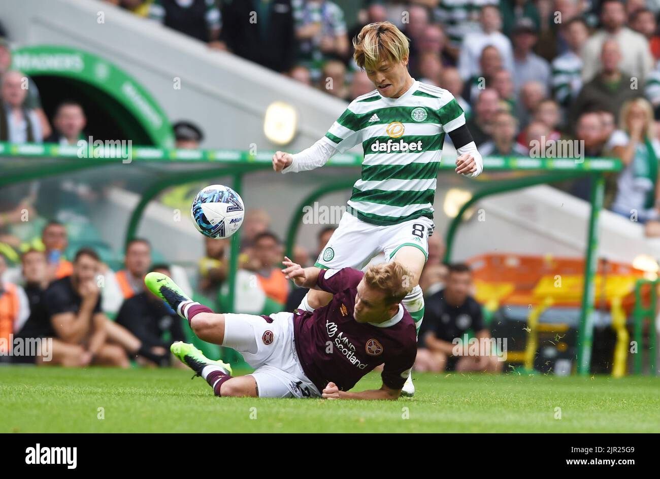 Glasgow, Scotland, 21st August 2022. Kyogo Furuhashi of Celtic and ...