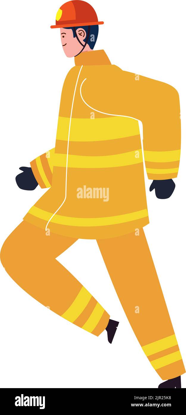 Fireman running Stock Vector Images - Alamy