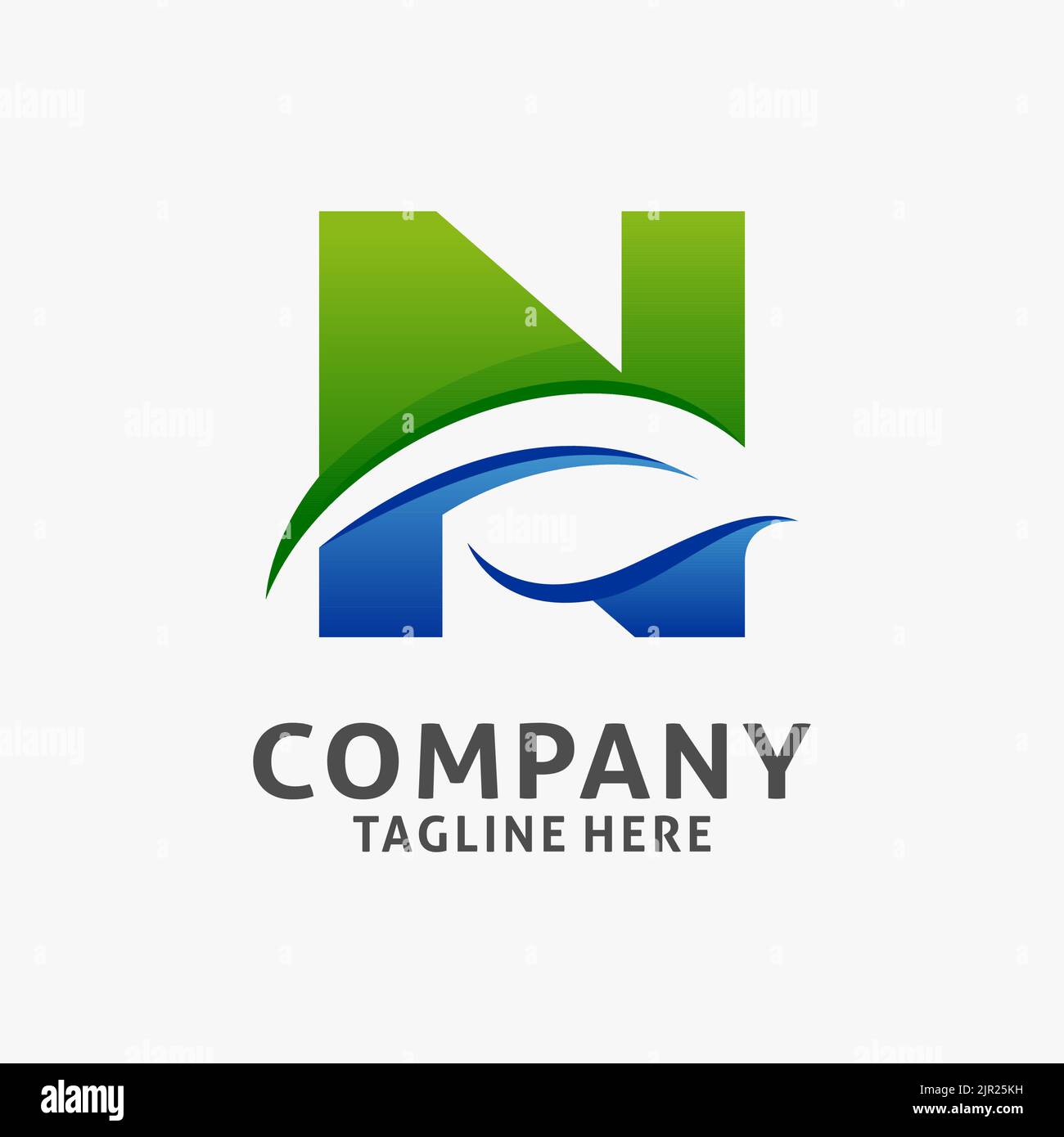 Letter N leaf logo design Stock Vector Image & Art - Alamy