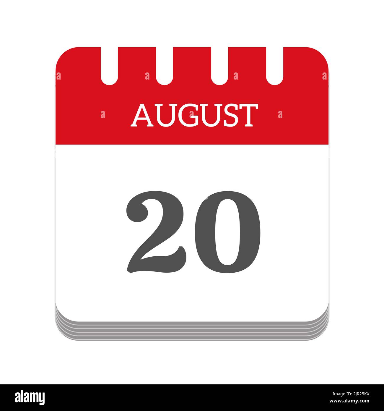 20 august calendar icon hi-res stock photography and images - Alamy