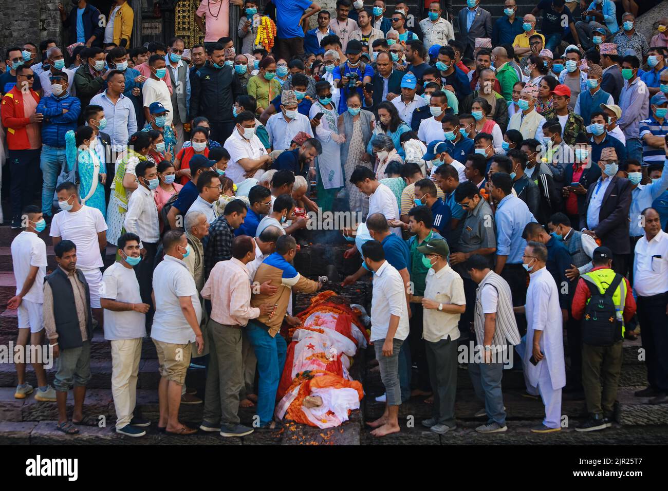Kathmandu, Bagmati, Nepal. 21st Aug, 2022. Crowds gather to watch last ...
