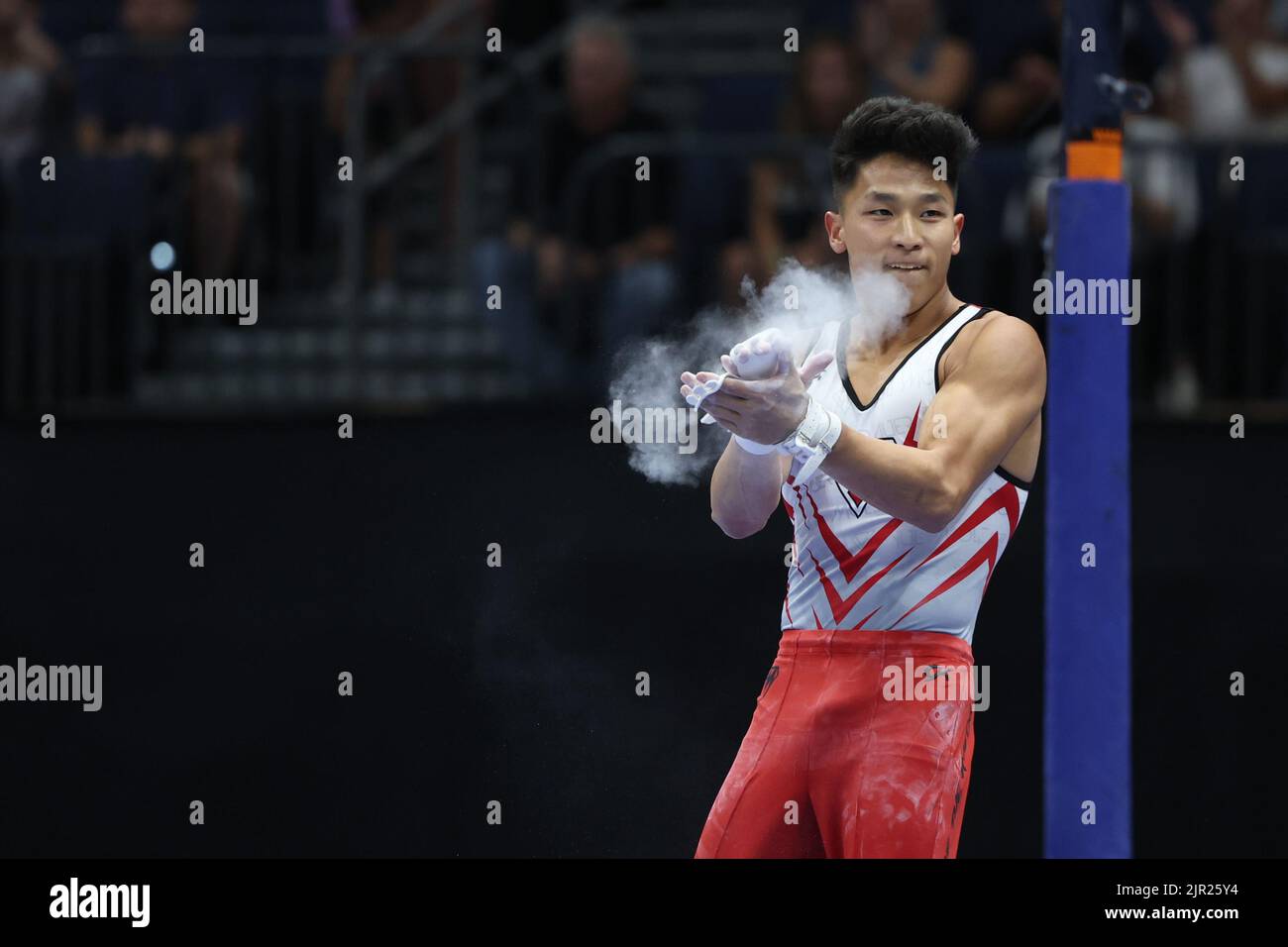 August 20, 2022: Yul Muldauer (5280 Gymnastics) celebrates after a ...