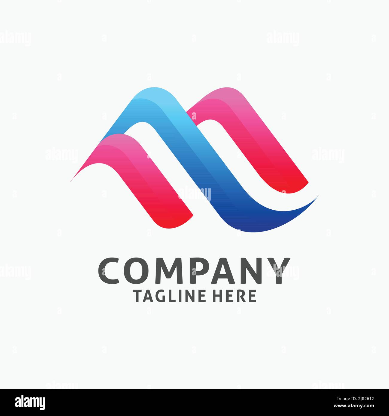 Letter M wavy logo design. initial M inspiration Stock Vector Image ...