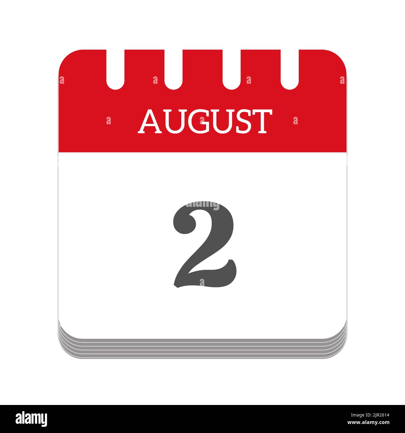 August 2 calendar flat icon Stock Photo - Alamy