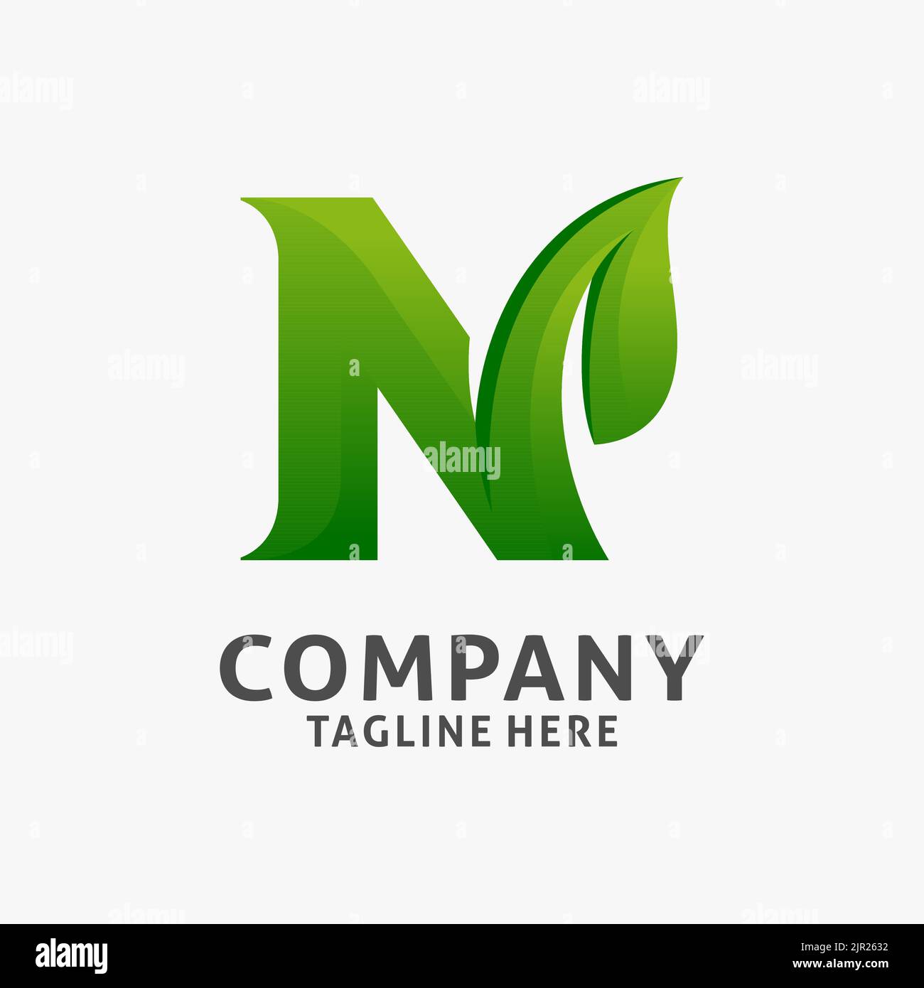 Letter N leaf logo design Stock Vector Image & Art - Alamy