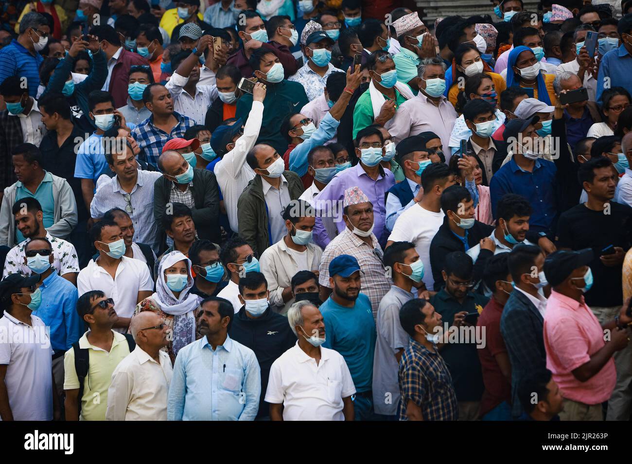 Kathmandu, Bagmati, Nepal. 21st Aug, 2022. Crowds gather to watch last ...