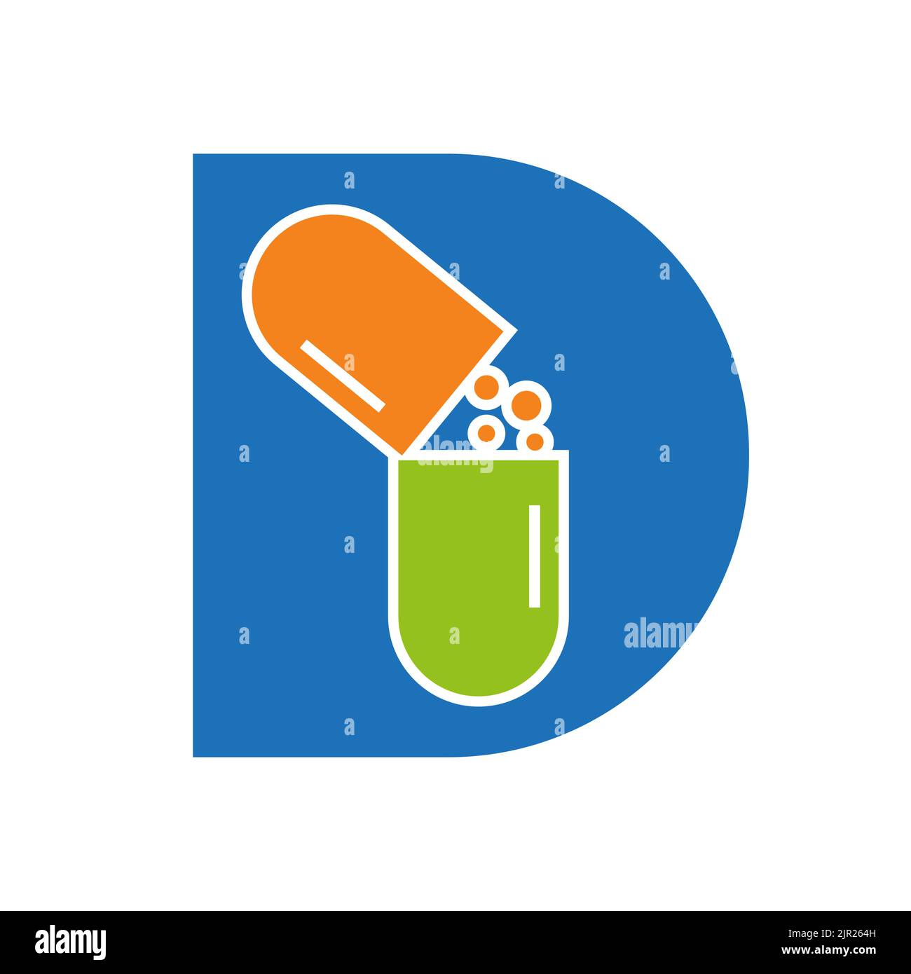 Letter D Medicine Tablet Logo Concept for Healthcare Logo Sign Vector ...