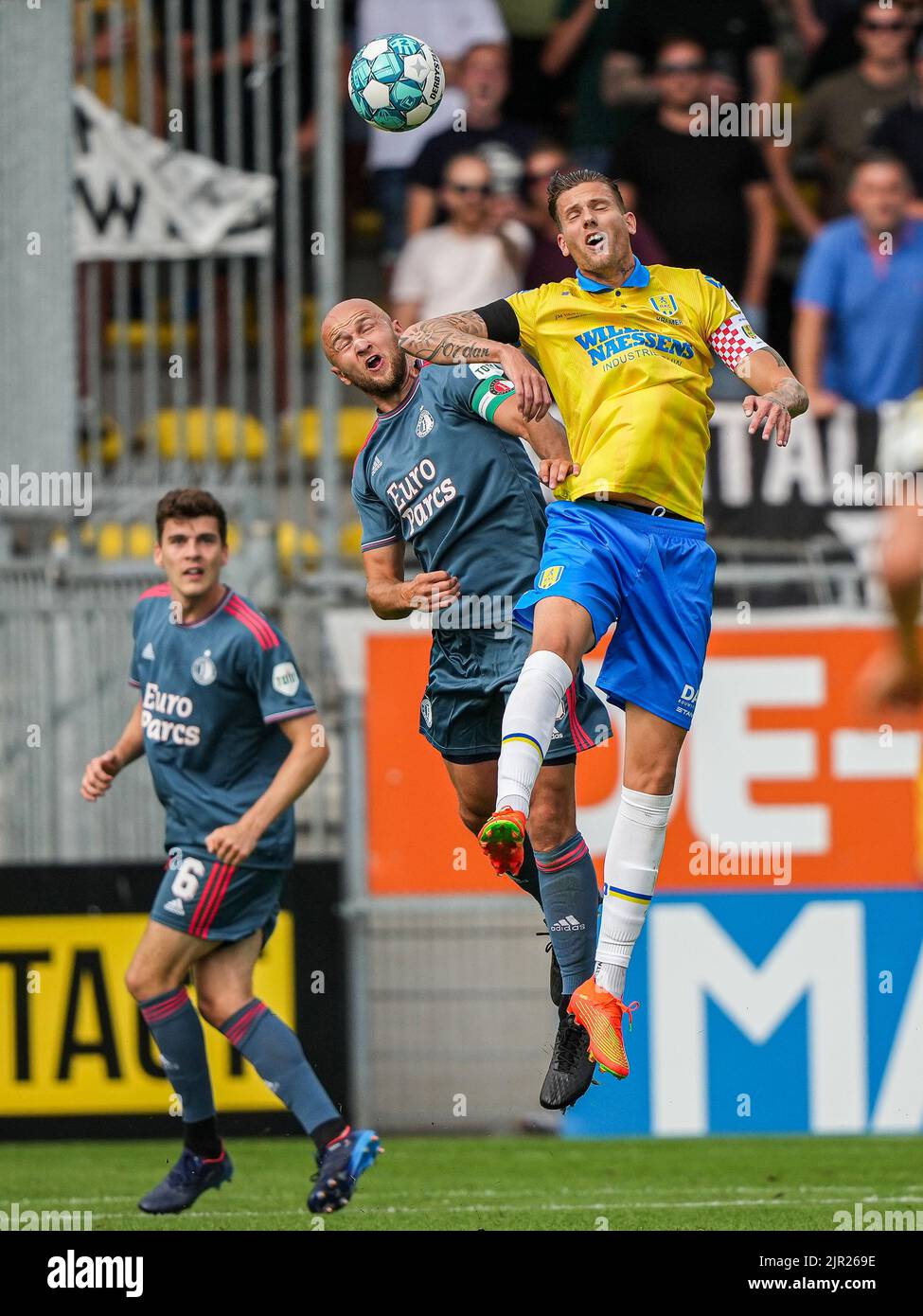 Waalwijk - Gernot Trauner of Feyenoord, Michiel Kramer of RKC Waalwijk ...
