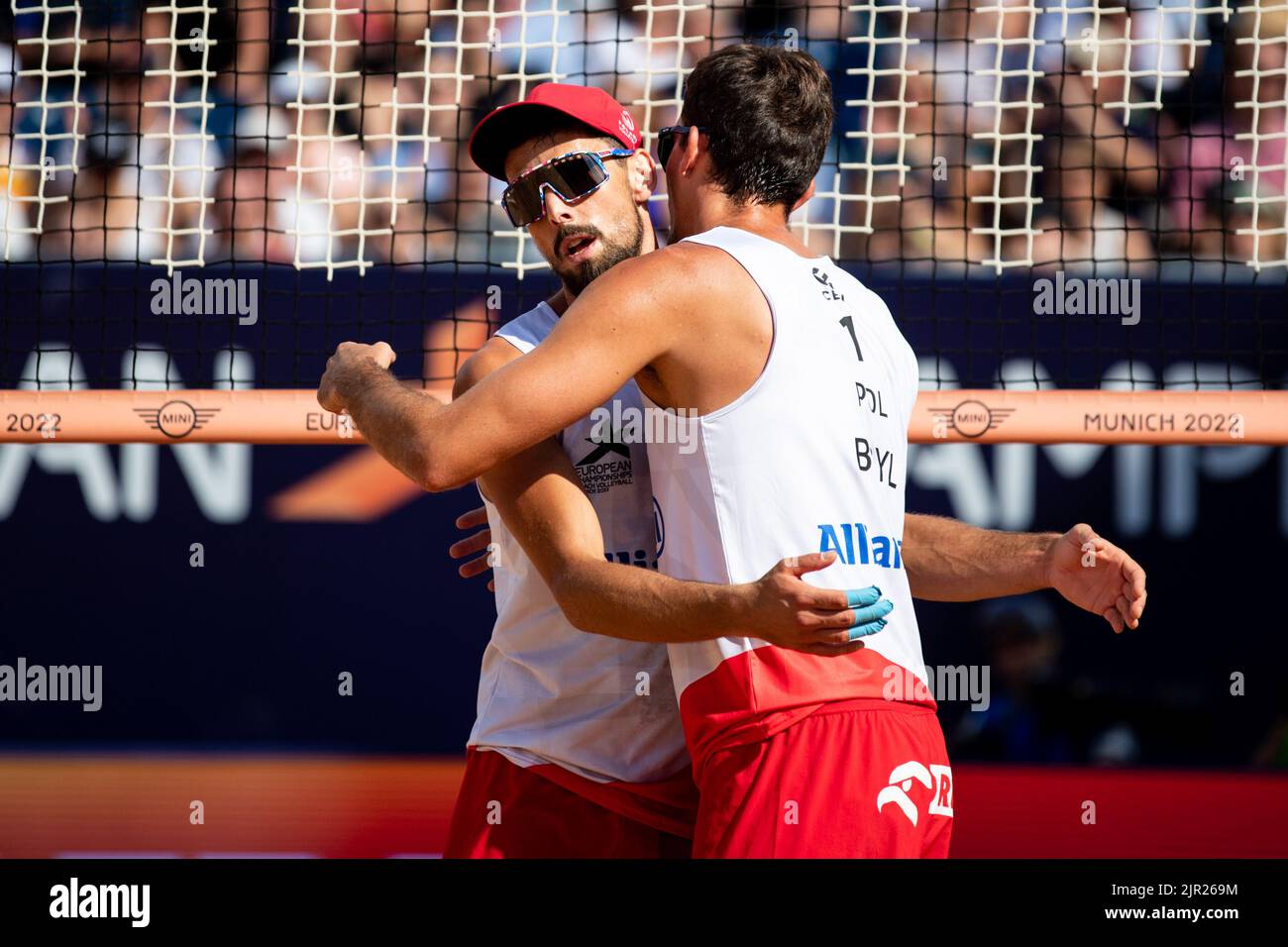 Munich, Germany. 21st Aug, 2022. Bartosz Losiak (2 Poland) and Michal ...