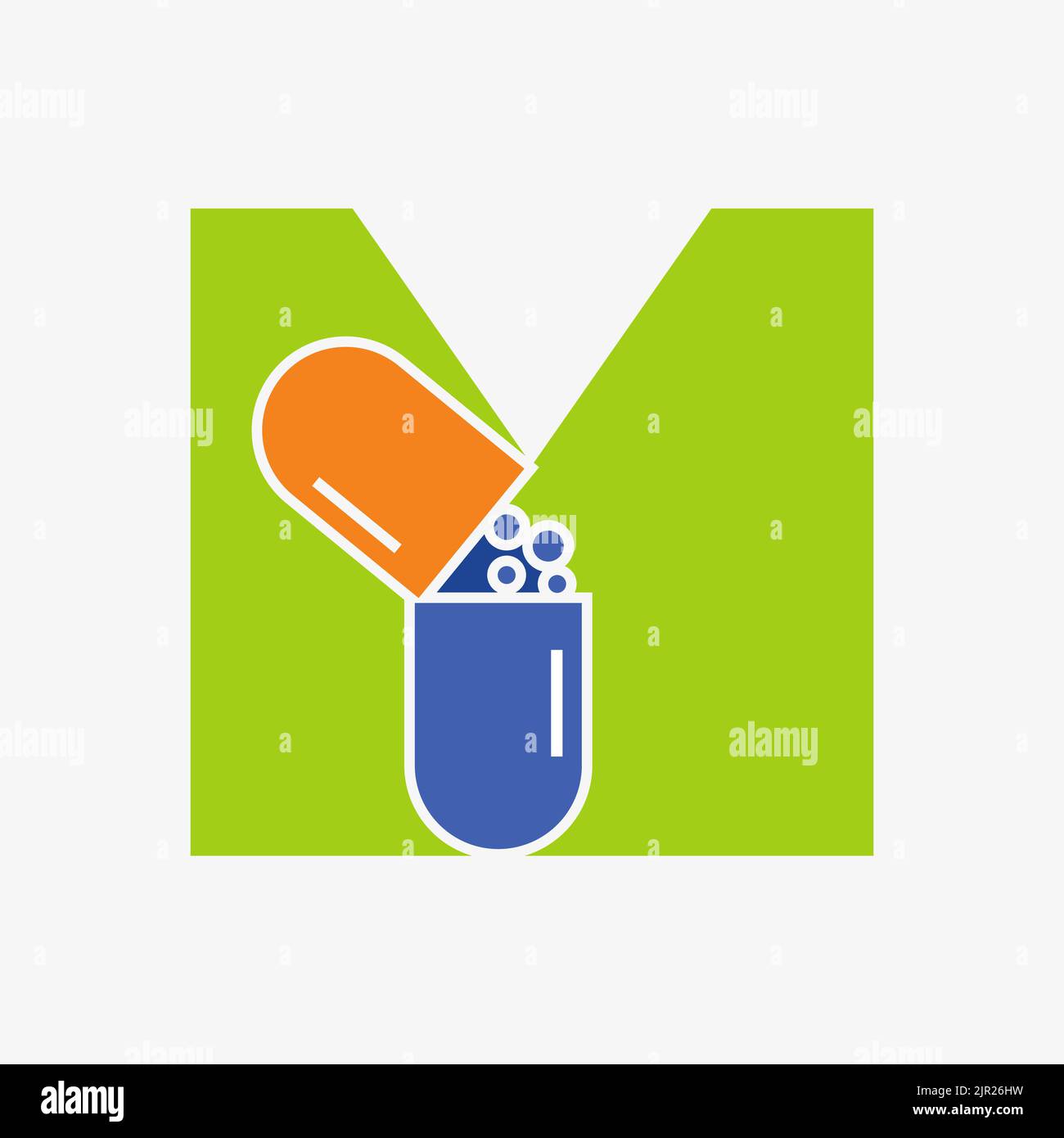 Letter M Medicine Tablet Logo Concept for Healthcare Logo Sign Vector ...