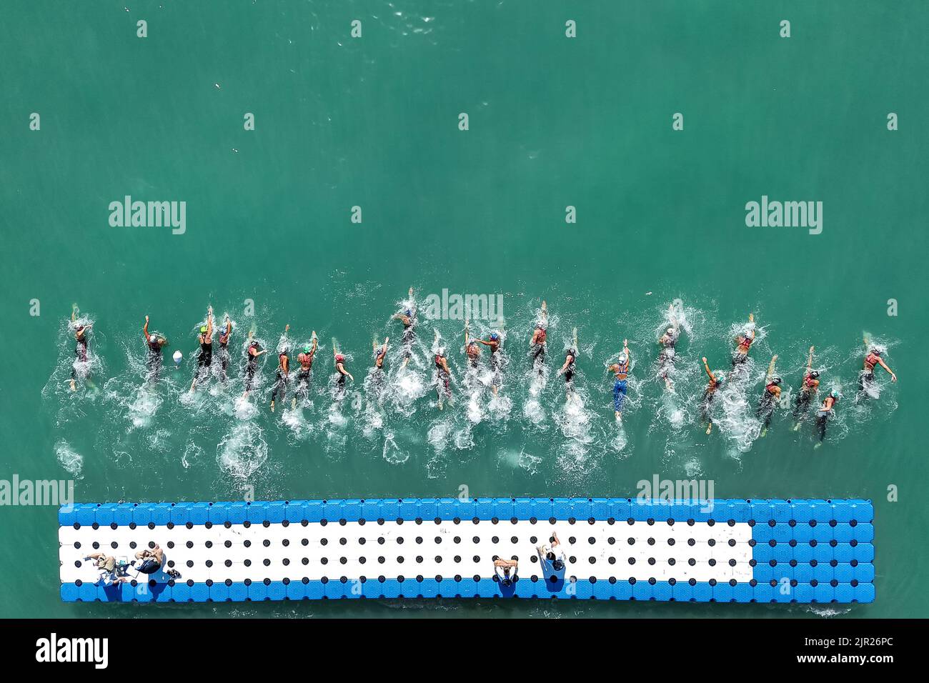 Roma, Italy. 21st Aug, 2022. Start10km Women Open Water Roma, 21/8/2022 ...