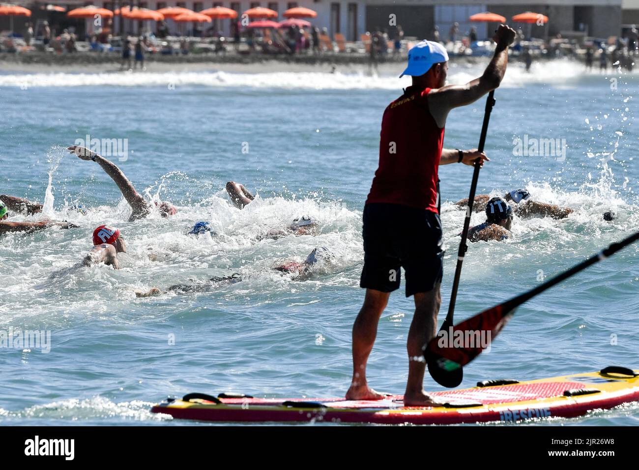 Roma, Italy. 21st Aug, 2022. Swimmers10km Men Open Water Roma, 21/8 ...