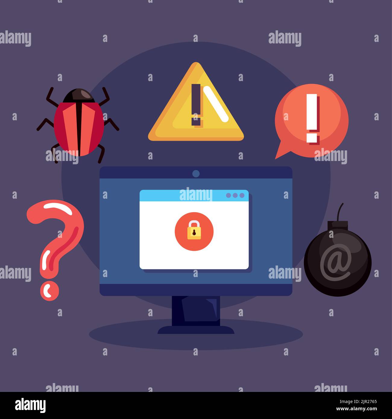 cyber fraud with desktop Stock Vector Image & Art - Alamy