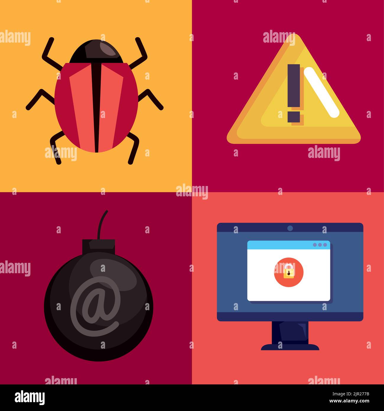 four cyber fraud icons Stock Vector Image & Art - Alamy