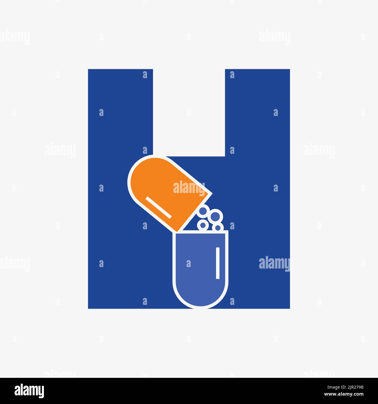 Letter H Medicine Tablet Logo Concept for Healthcare Logo Sign Vector ...
