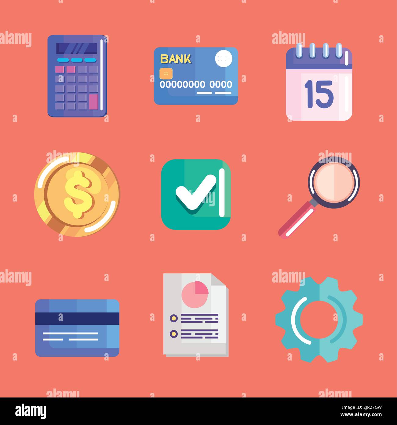 nine accounting and auditing icons Stock Vector Image & Art - Alamy