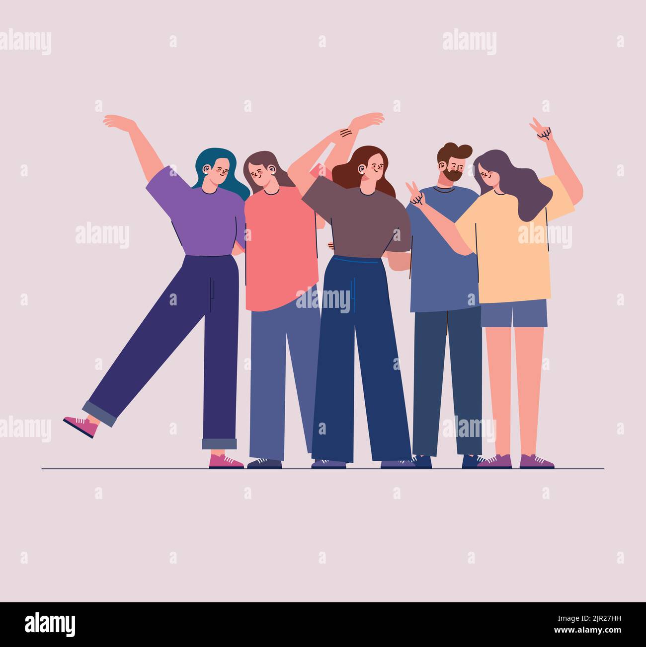 five young persons characters Stock Vector Image & Art - Alamy