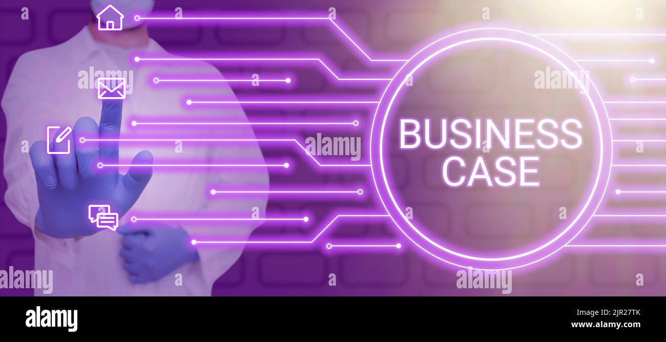 Text sign showing Business Case. Business idea Proposition Undertaking ...