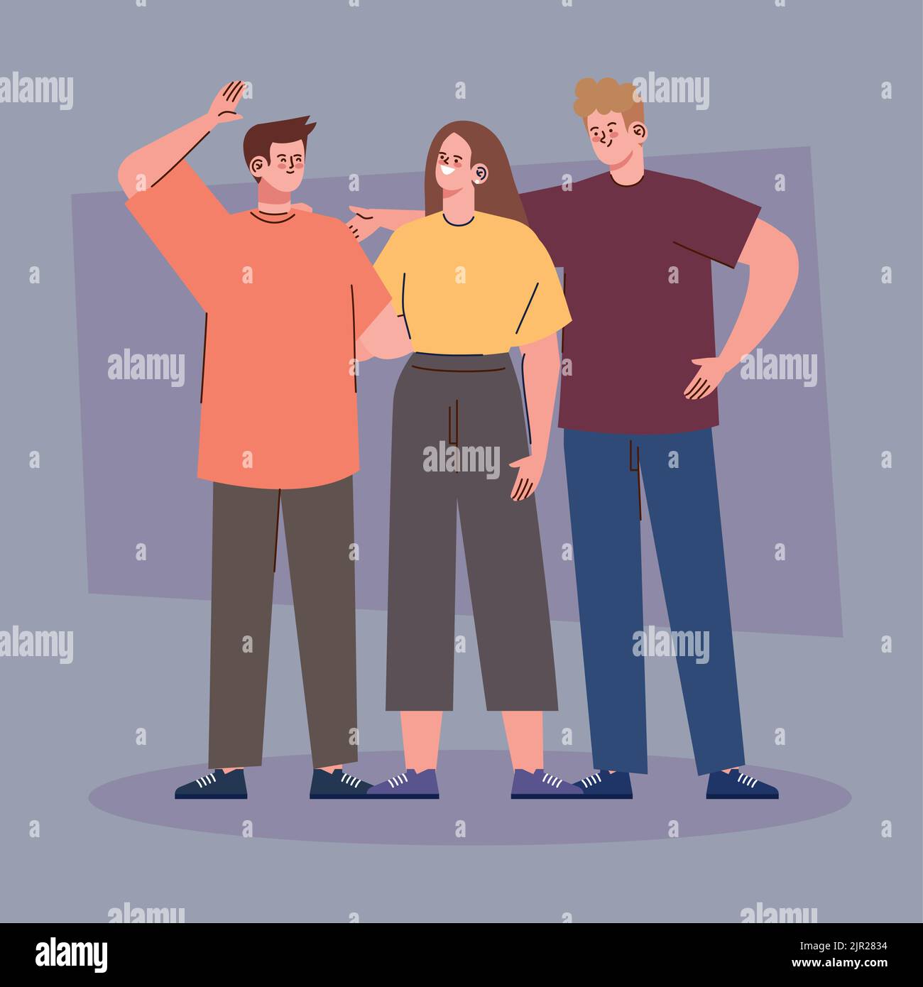 three friends characters Stock Vector Image & Art - Alamy