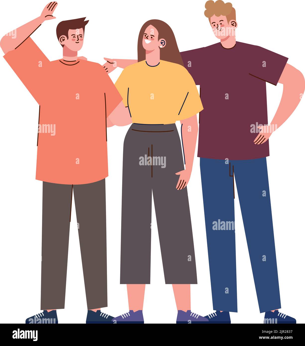 three young people characters Stock Vector Image & Art - Alamy
