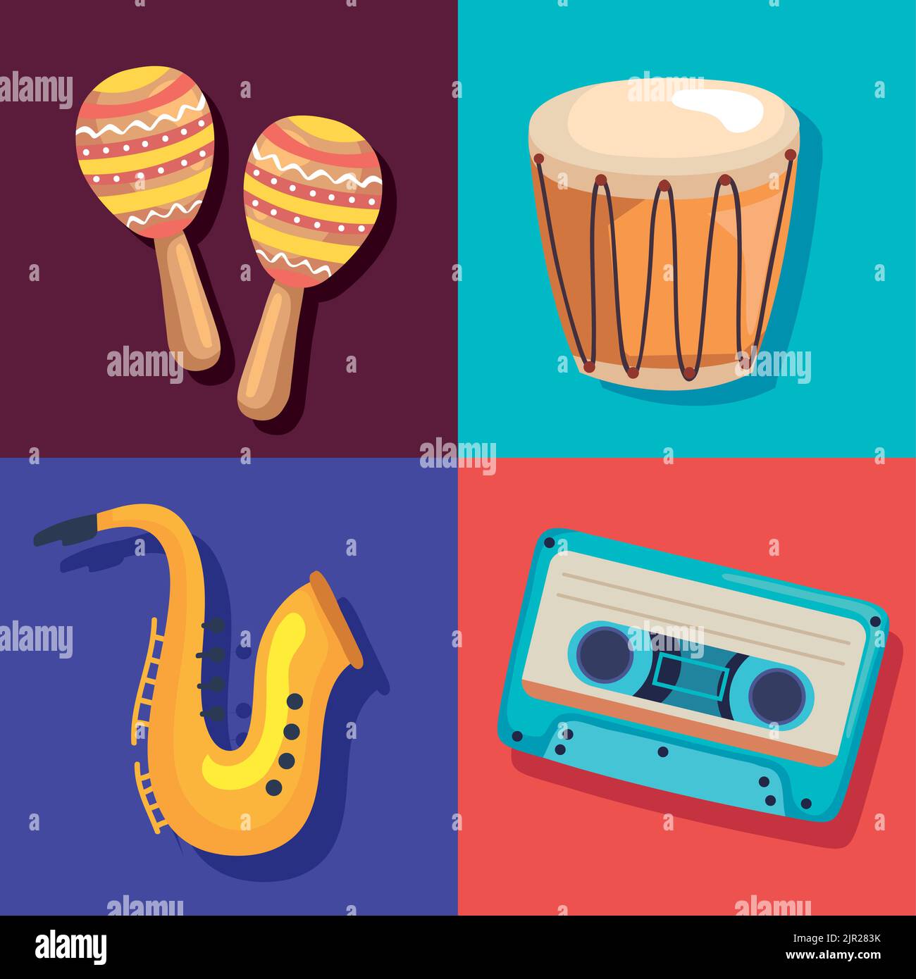 four musical instruments Stock Vector Image & Art - Alamy