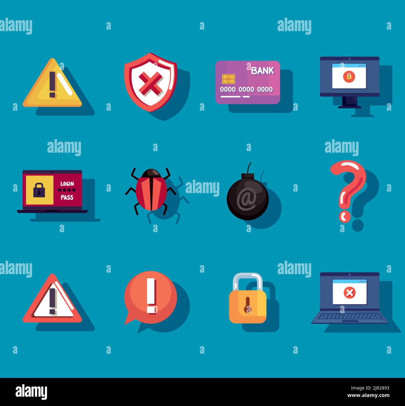 twelve cyber fraud icons Stock Vector Image & Art - Alamy