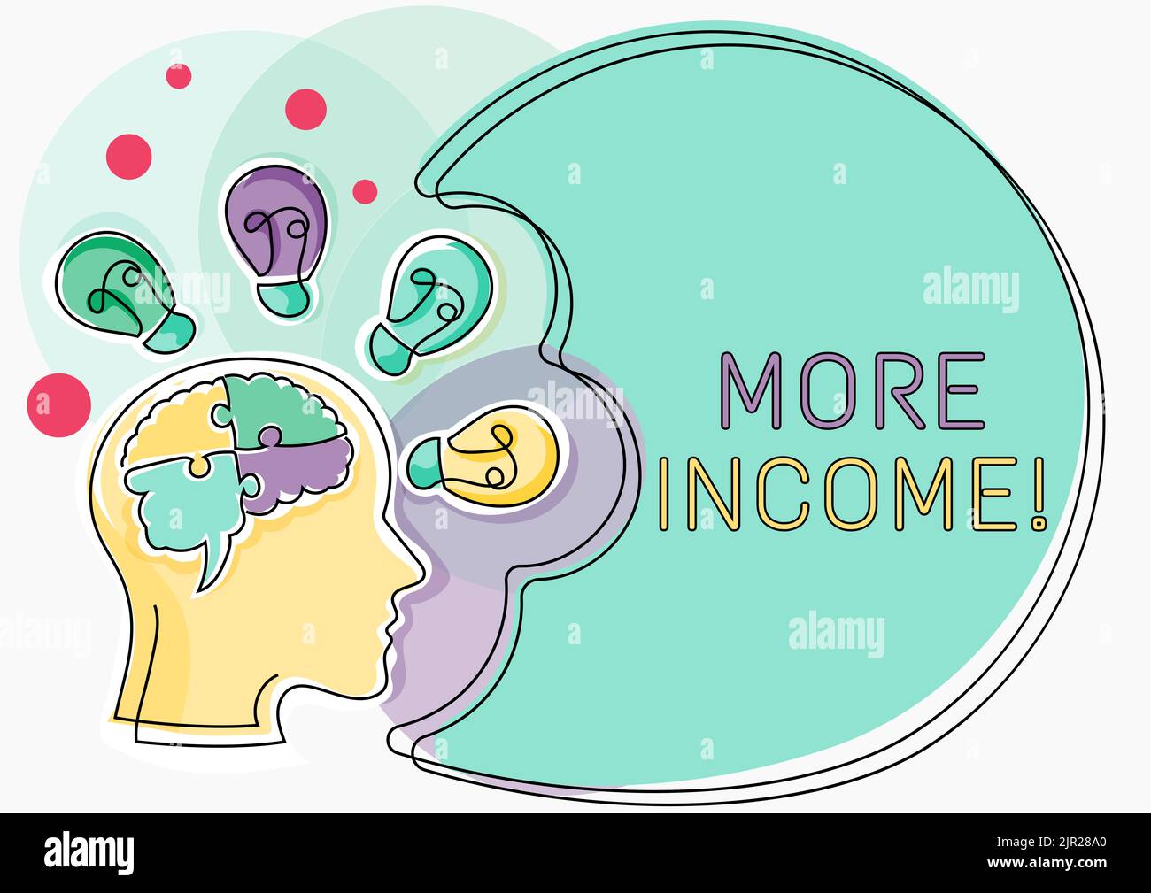 Conceptual display More Income. Business idea Additional money receives ...