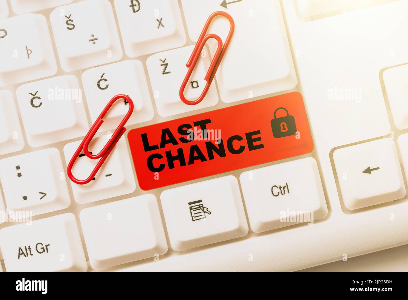 Writing displaying text Last Chance. Concept meaning final opportunity ...