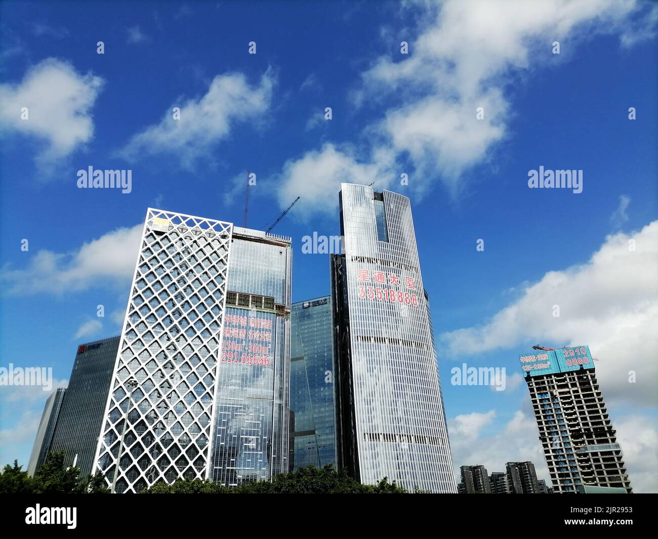 Shenzhen, China: architectural landscape of Bao'an central district and ...