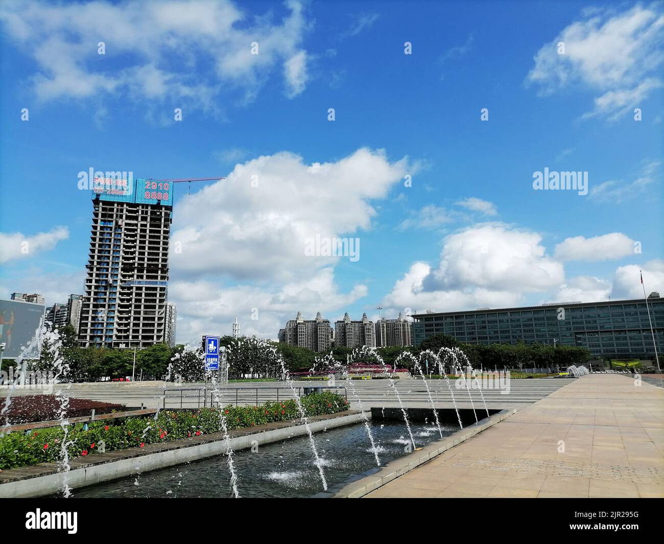 Shenzhen, China: architectural landscape of Bao'an central district and ...