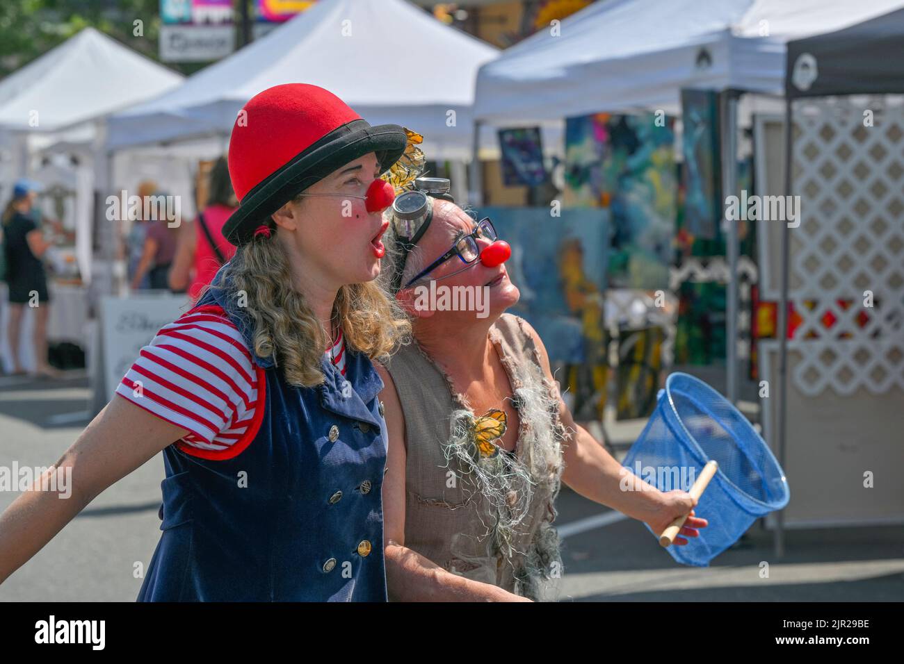 Roving clowns, Arts Alive Festival, Downtown Langley, British Columbia ...