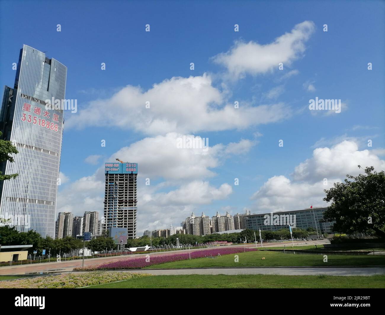 Shenzhen, China: architectural landscape of Bao'an central district and ...