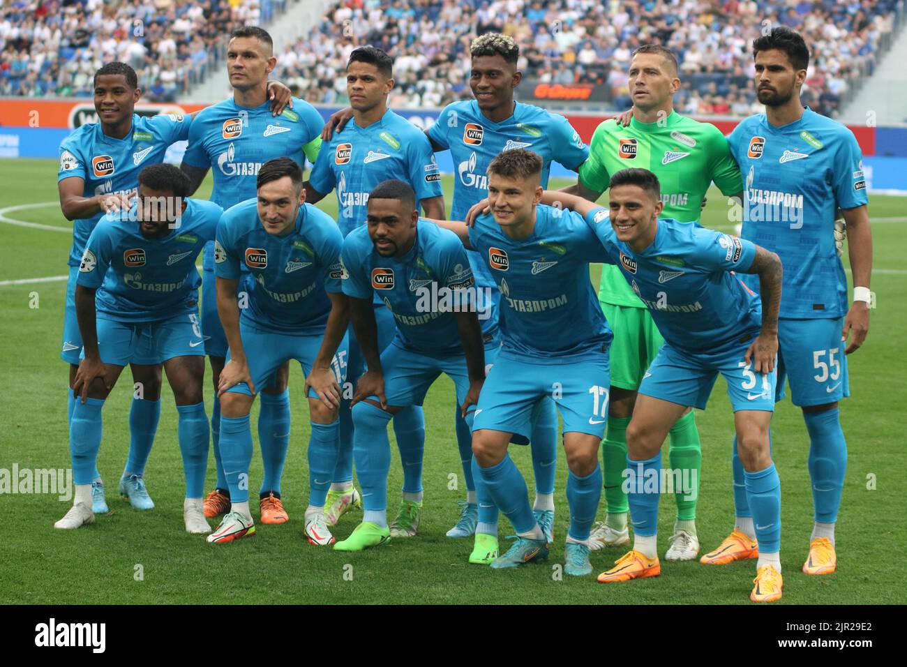Saint Petersburg, Russia, 21 August 2022: Football. Russian Premier League 2022-2023. Zenit FC ...