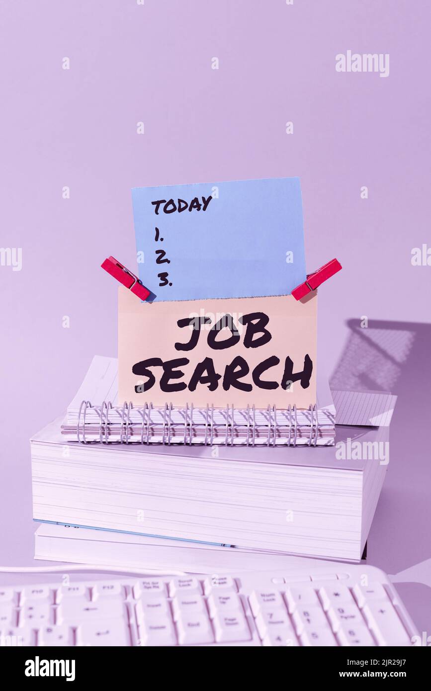 Inspiration showing sign Job Search. Business overview An act of person ...