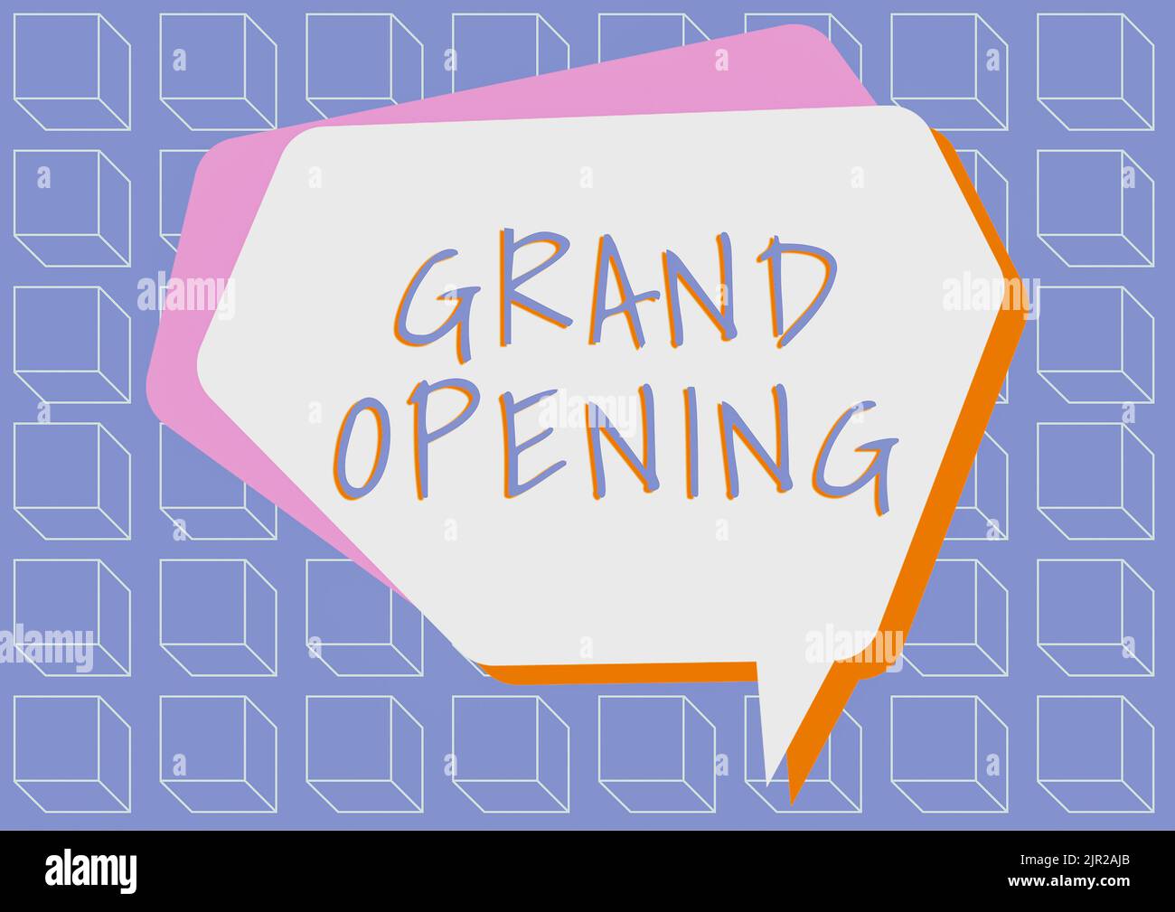 Text caption presenting Grand Opening. Business overview Ribbon Cutting ...