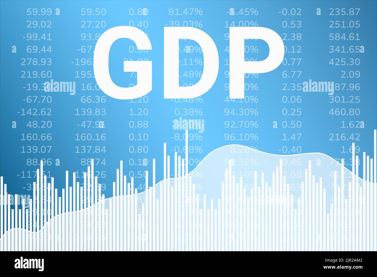 Word GDP (Gross domestic product) on blue finance background. Global ...