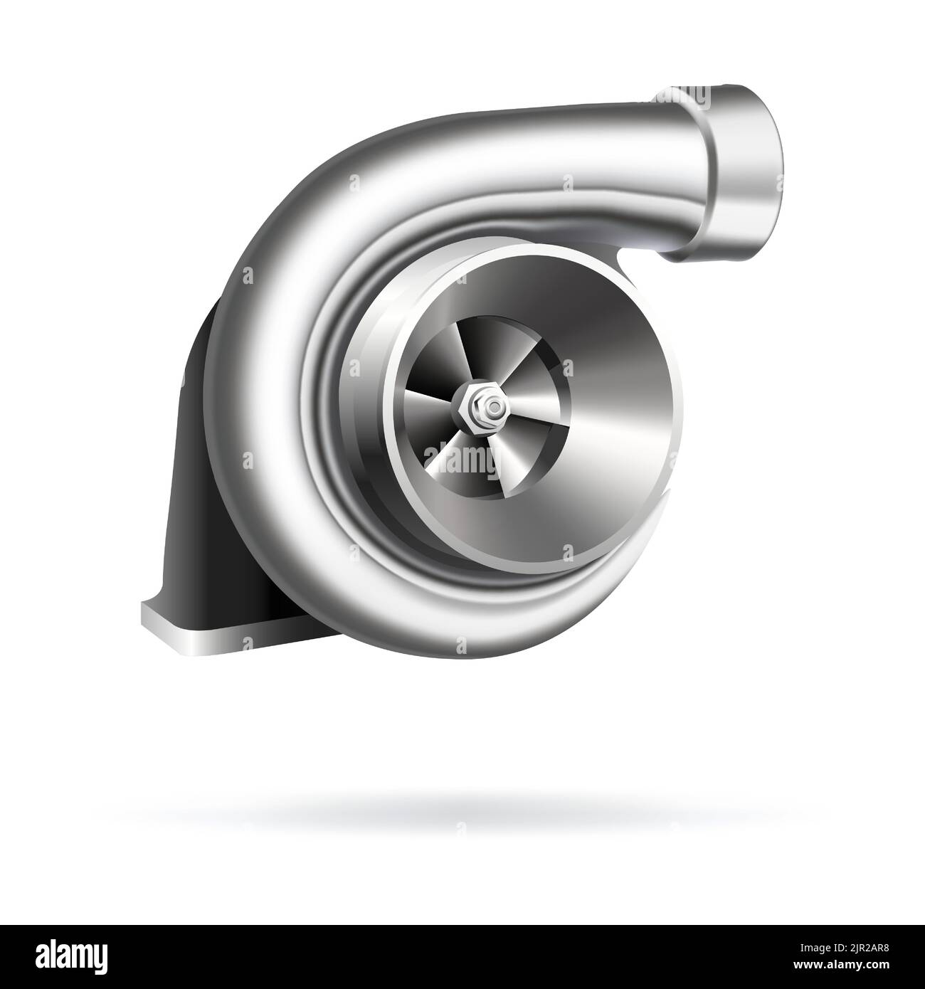 Vector illustration, car turbocharger, compressor realistic 3d icon ...