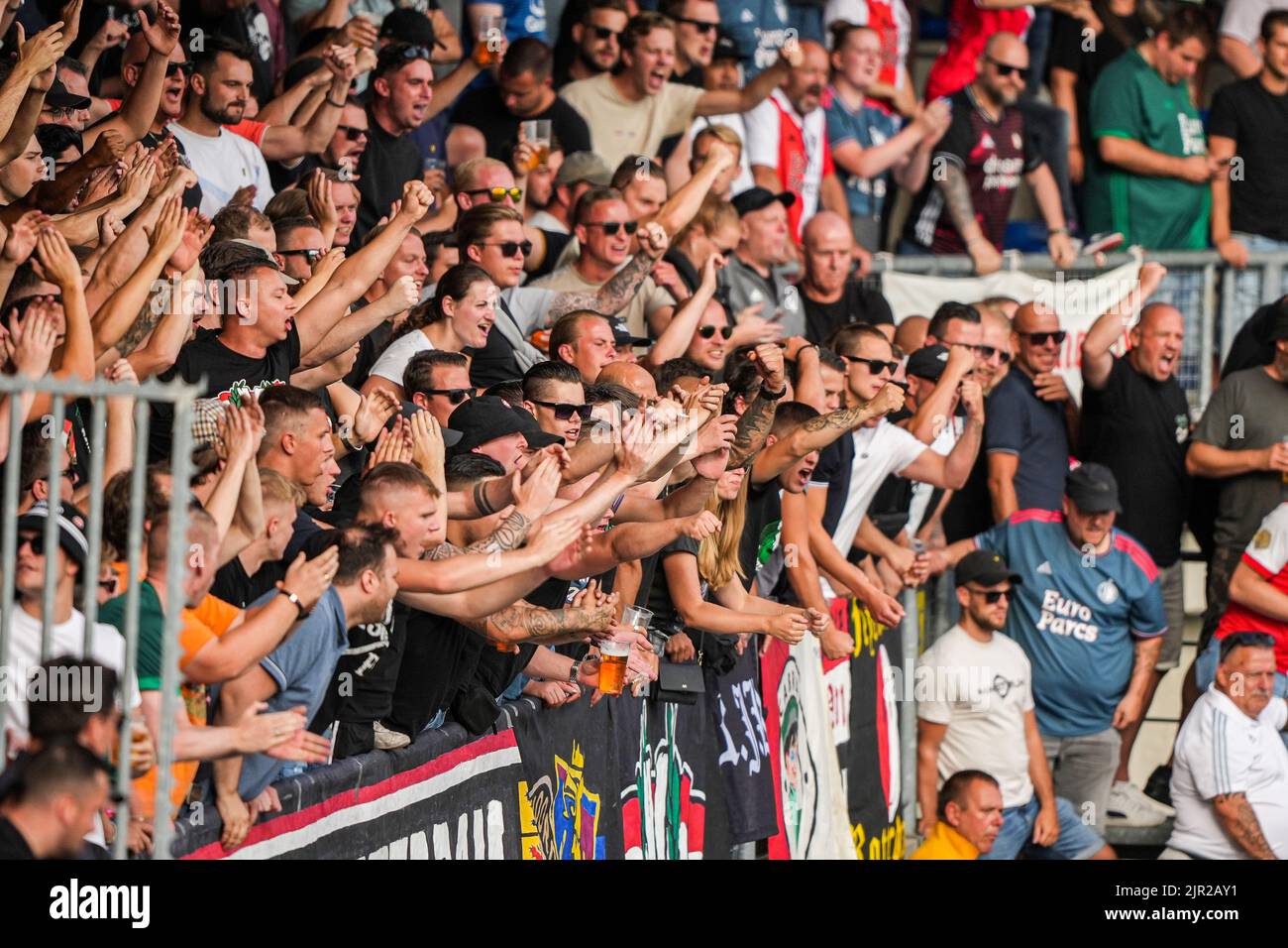 Waalwijk - Fans of Feyenoord during the match between RKC Waalwijk v ...