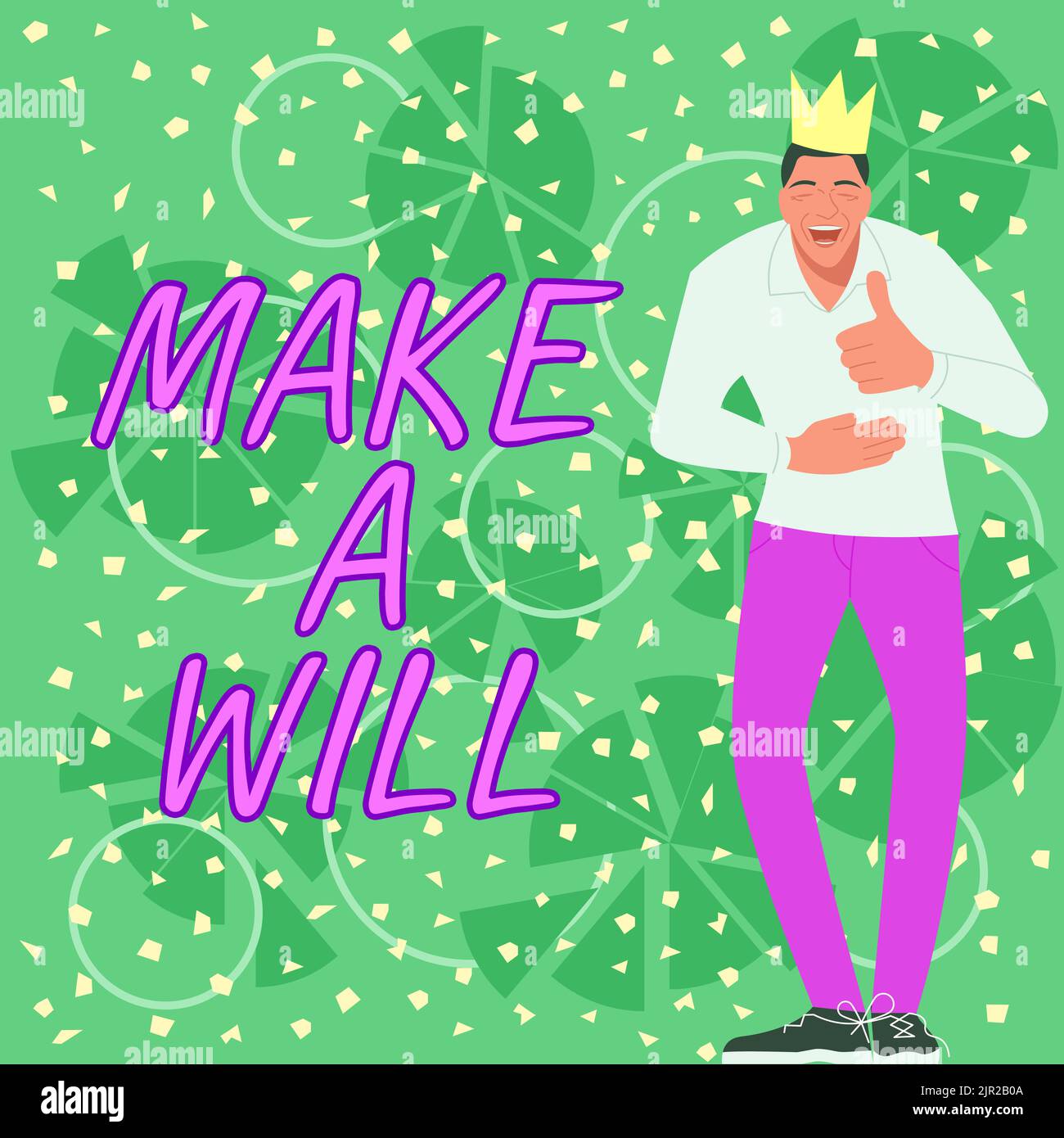 Text caption presenting Make A Will. Word for Prepare a legal document ...