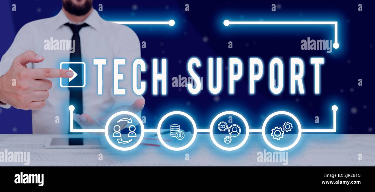 Writing displaying text Tech Support. Word Written on Assisting ...