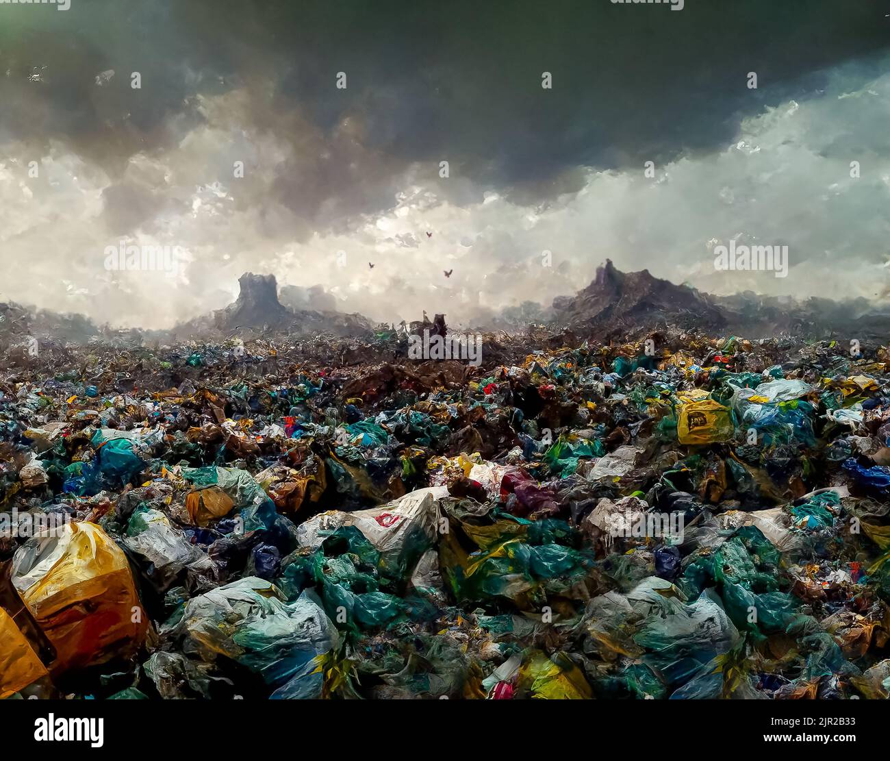 landfill, garbage, waste, ecology 3 D rendering Stock Photo - Alamy