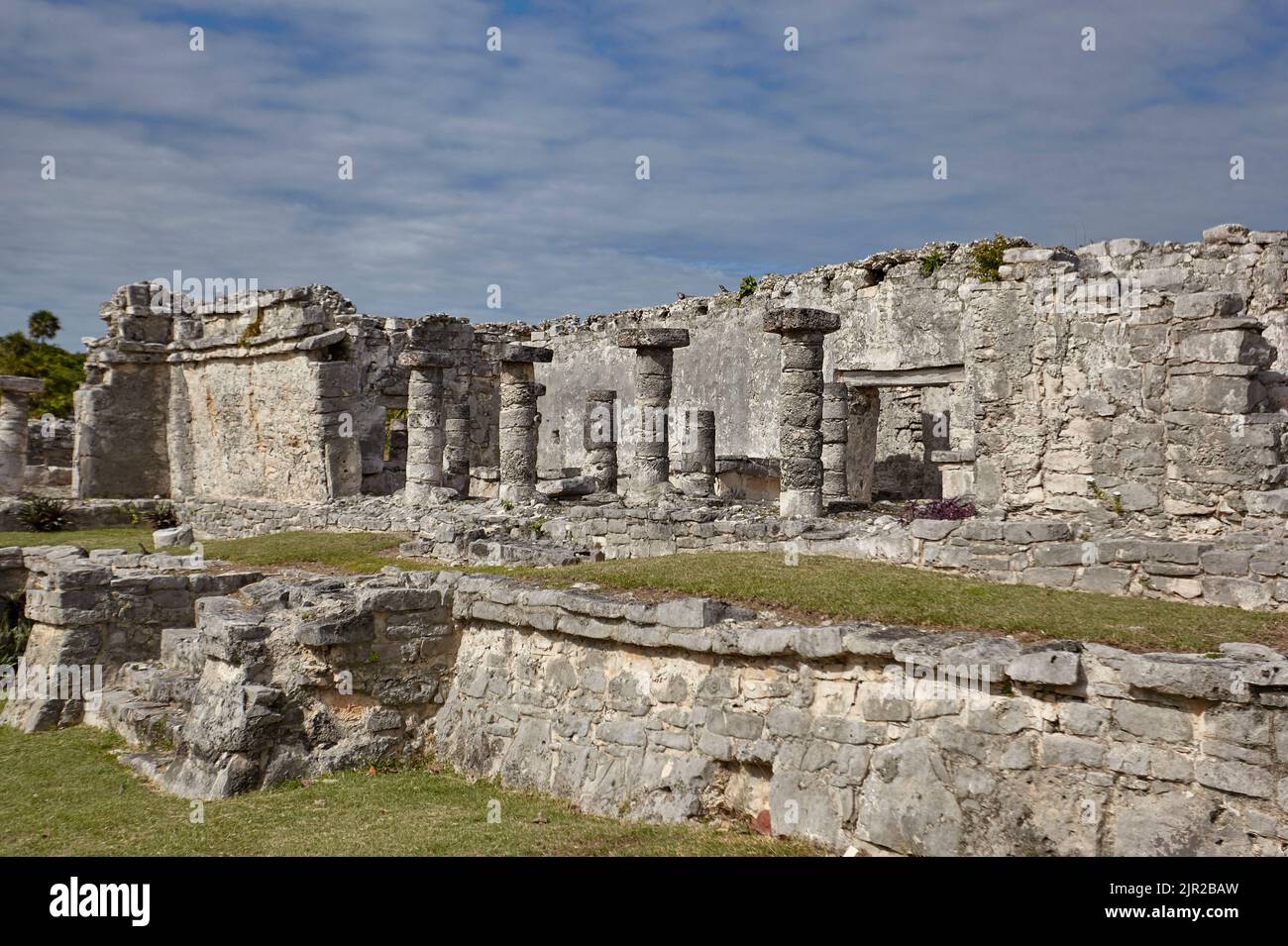 Ruins of buildings dating back to the Mayan civilization in the Tulum ...