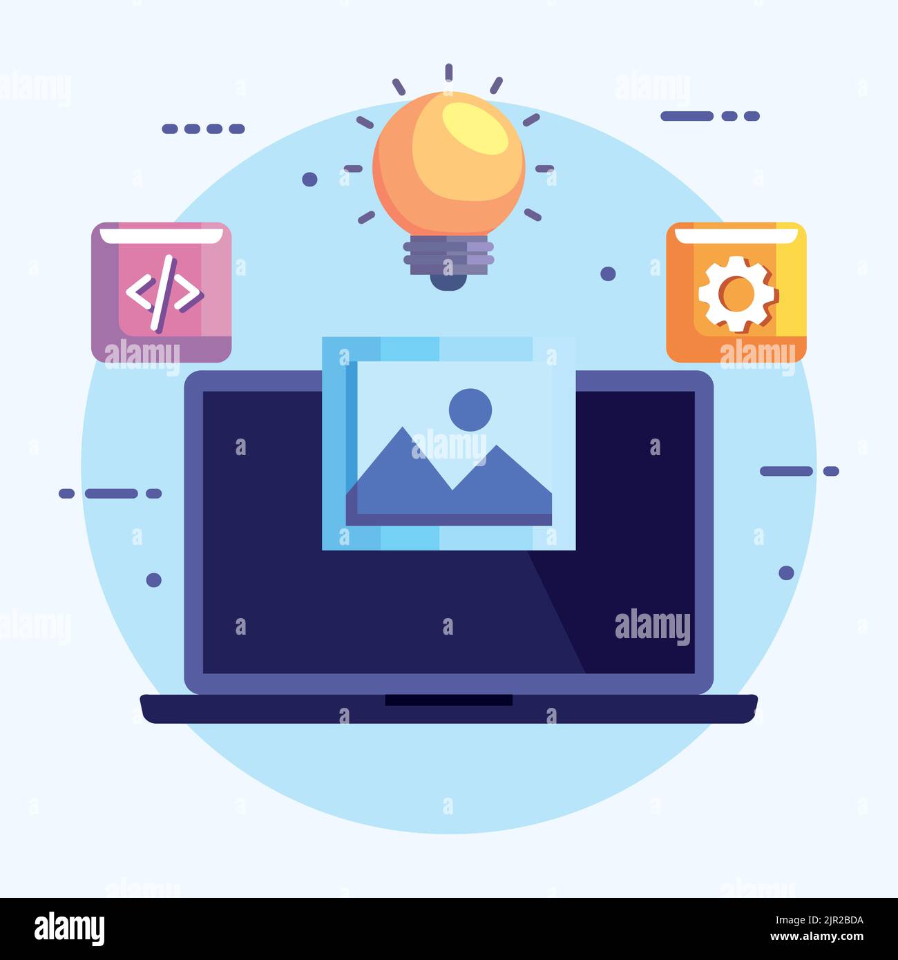 design and development in laptop Stock Vector Image & Art - Alamy