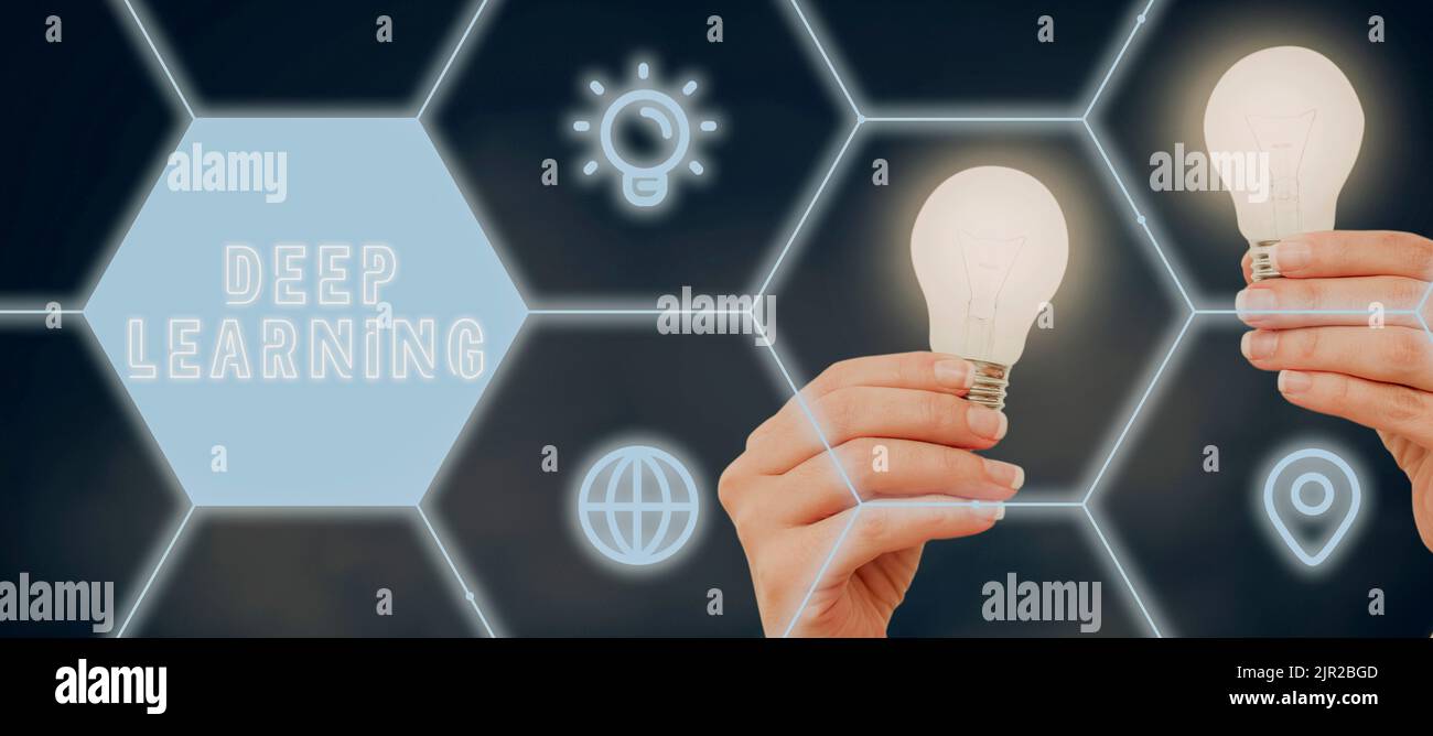 Sign displaying Deep Learning. Internet Concept Hierarchical ...