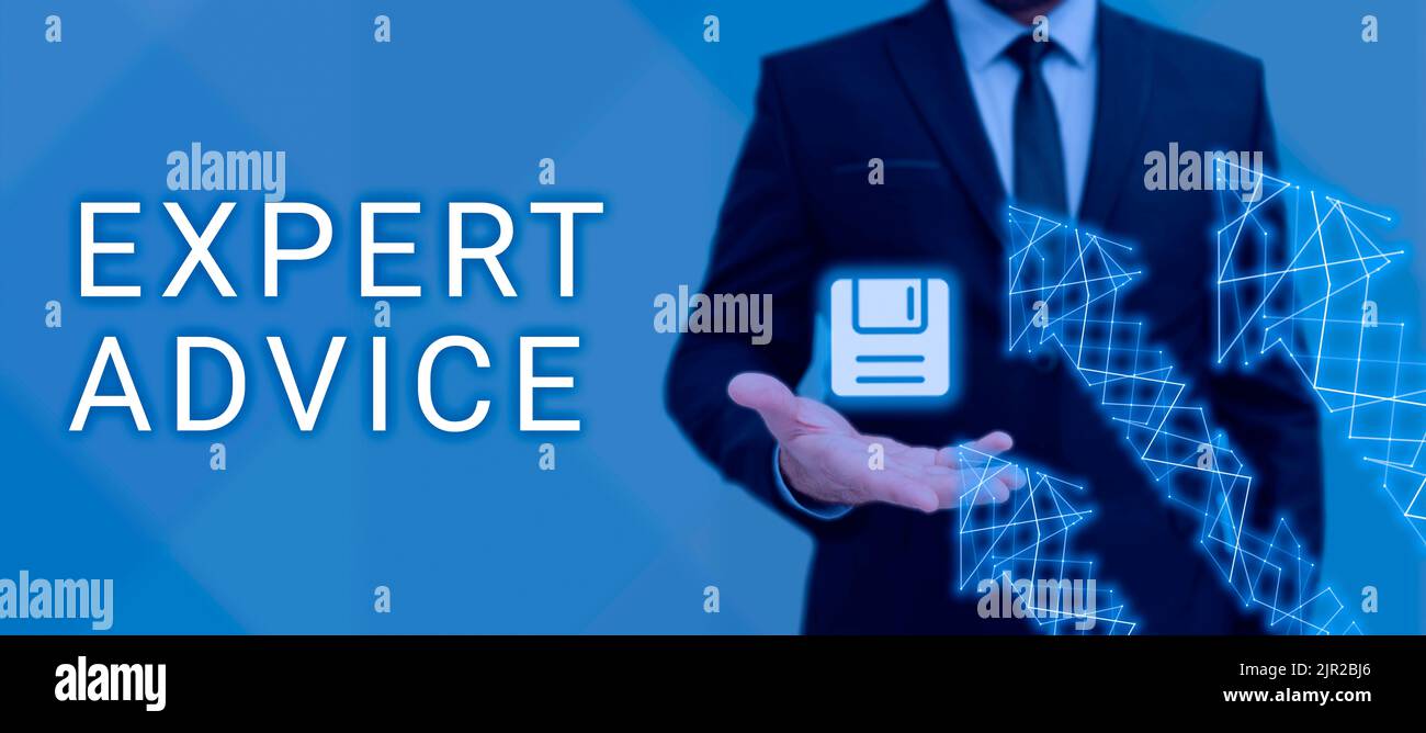 Text sign showing Expert Advice. Concept meaning Sage Good Word ...