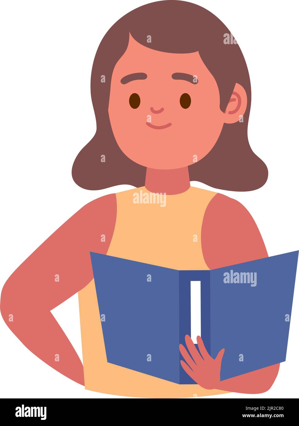 happy girl reading book Stock Vector Image & Art - Alamy