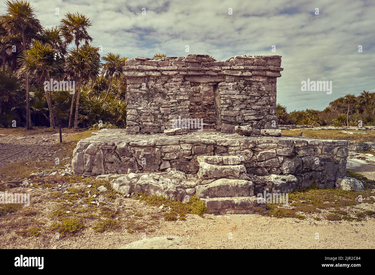 Ruins of buildings dating back to the Mayan civilization in the Tulum ...