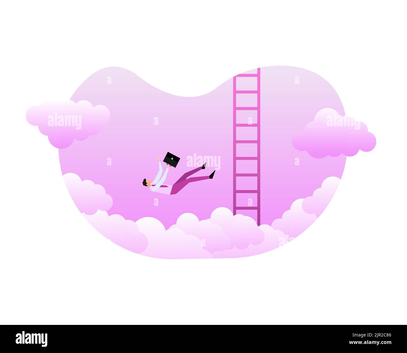 Businessman fall into the abyss. Falling businessman. Career growth ...