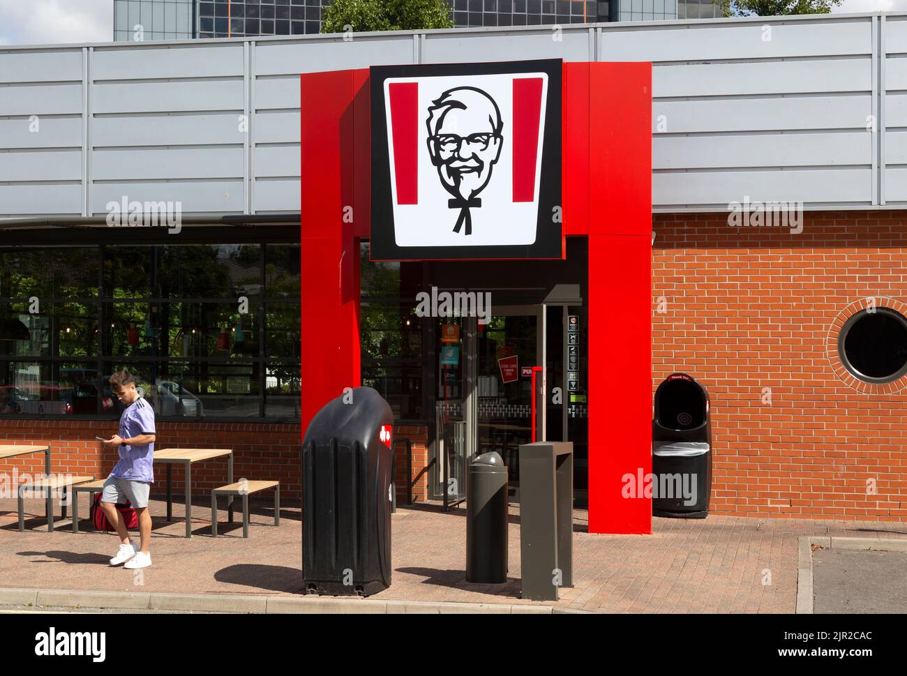 KFC Kentucky Fried Chicken fast food restaurant, Colonel Sanders, Cardinal Park, Ipswich ...